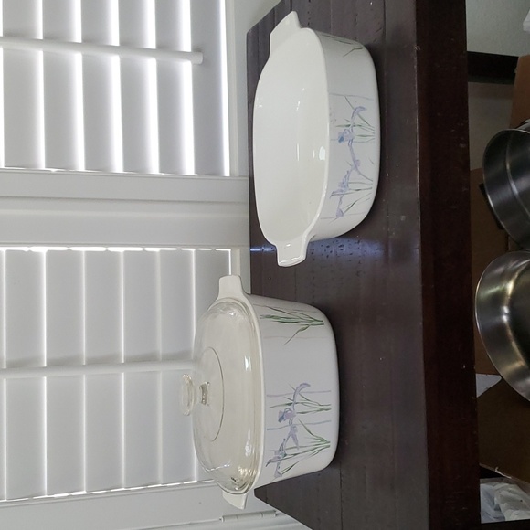 Corningware | Kitchen | 3 Piece Set Of Corning Ware Shadow Iris 3 Liter ...